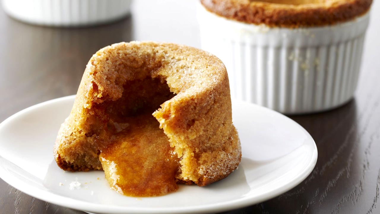Postre Volcán de mantequilla de maní